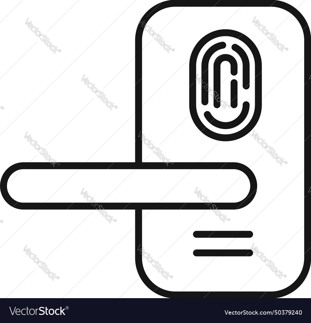 Fingerprint door lock icon outline access Vector Image Fingerprint door lock icon outline access Vector Image