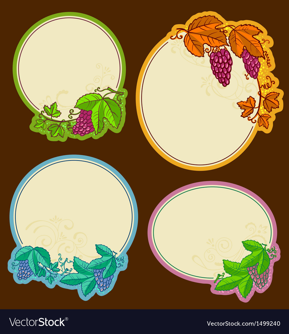 Grape frames Royalty Free Vector Image - VectorStock