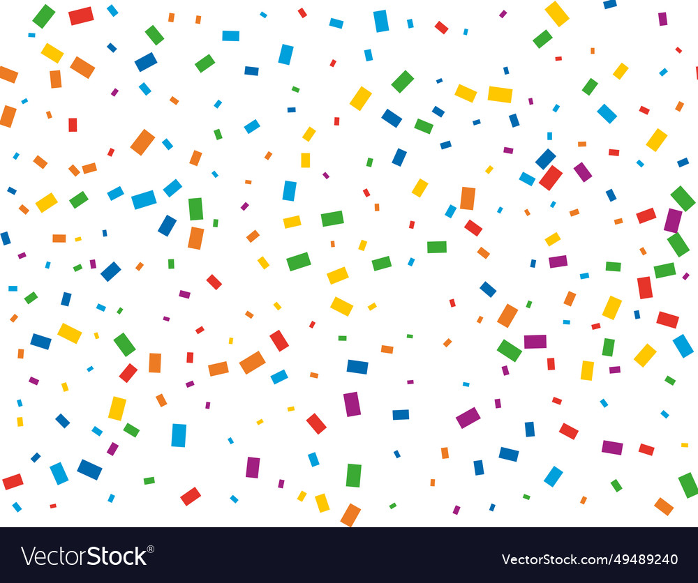 Holiday rectangular confetti light rainbow Vector Image