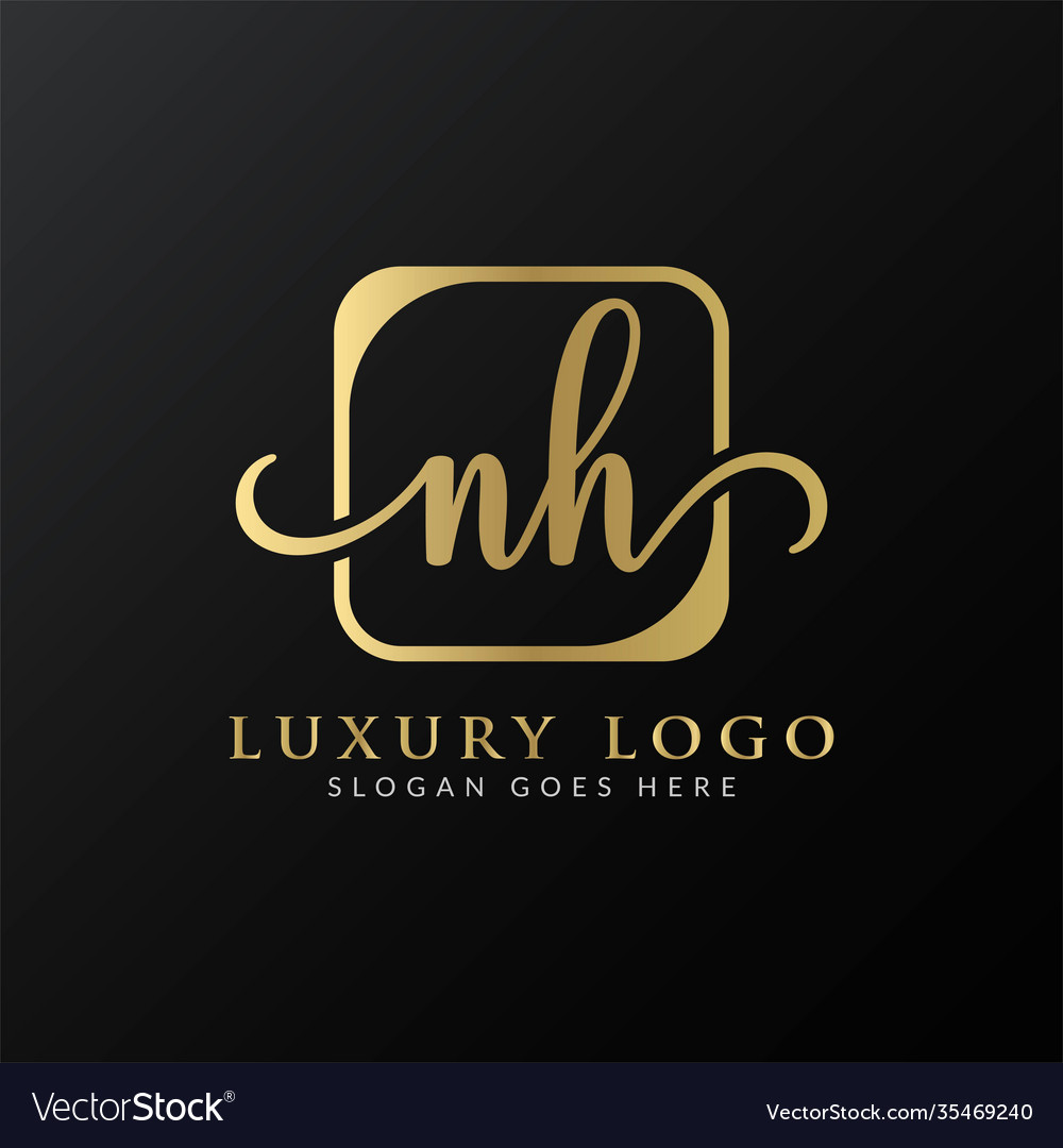 Initial letter nh logo design template Royalty Free Vector