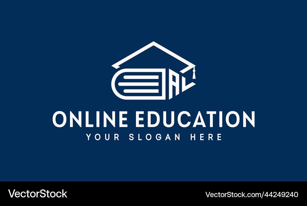 Letter al online education logo Royalty Free Vector Image
