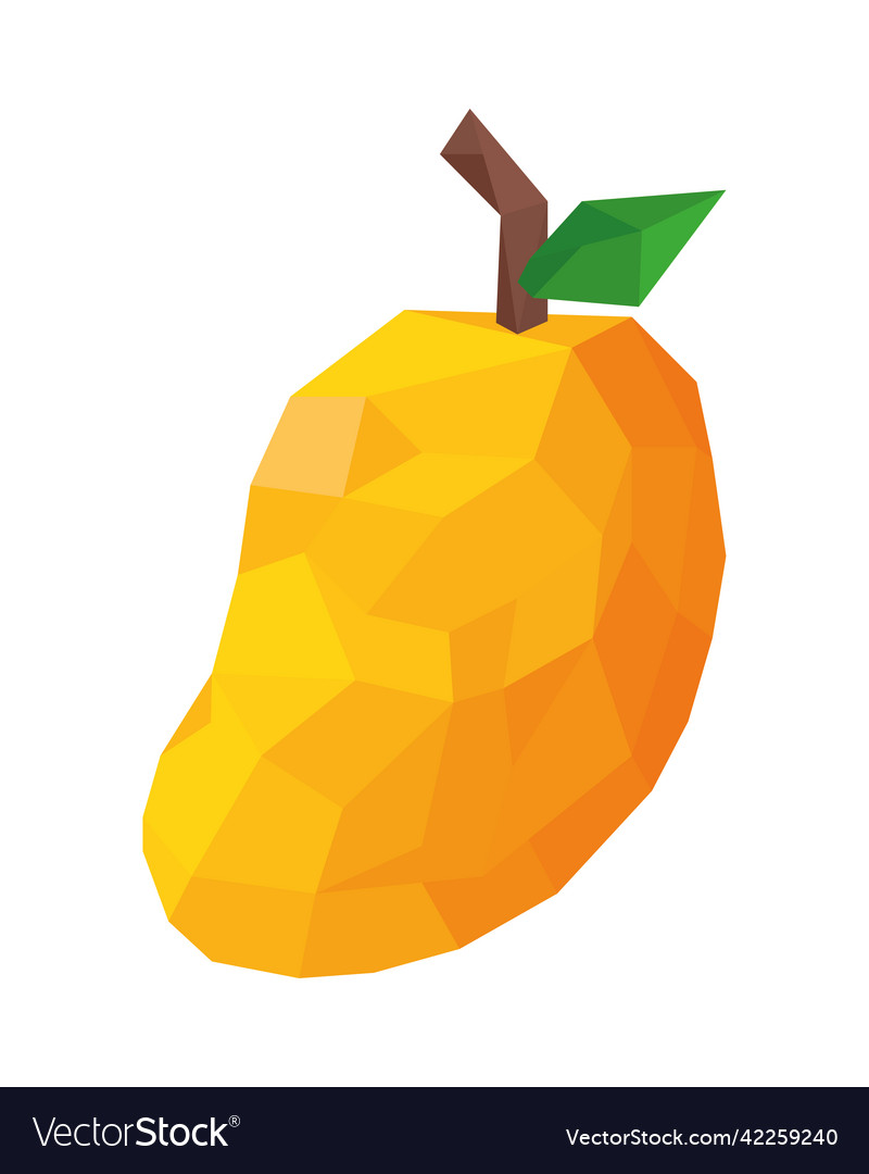 Mango low poly Royalty Free Vector Image - VectorStock