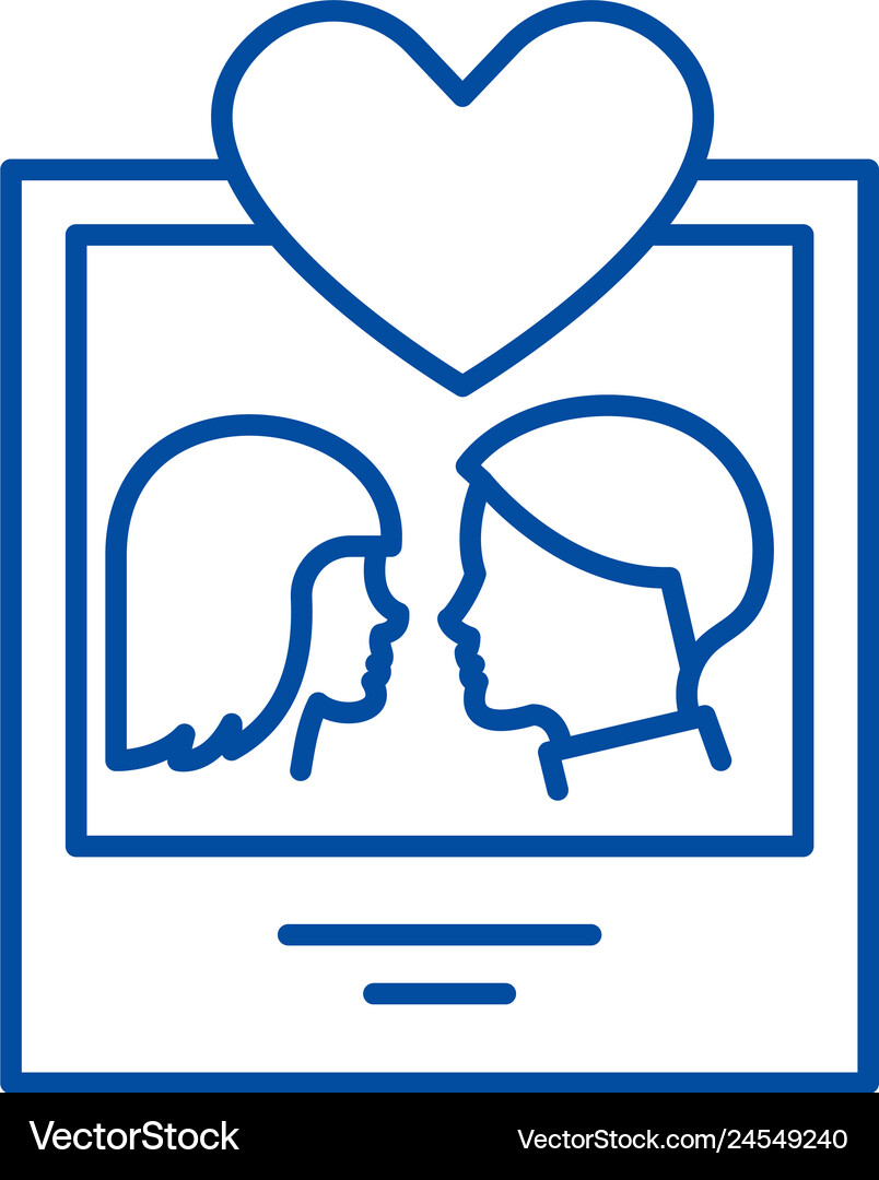 Memorable photos line icon concept Royalty Free Vector Image