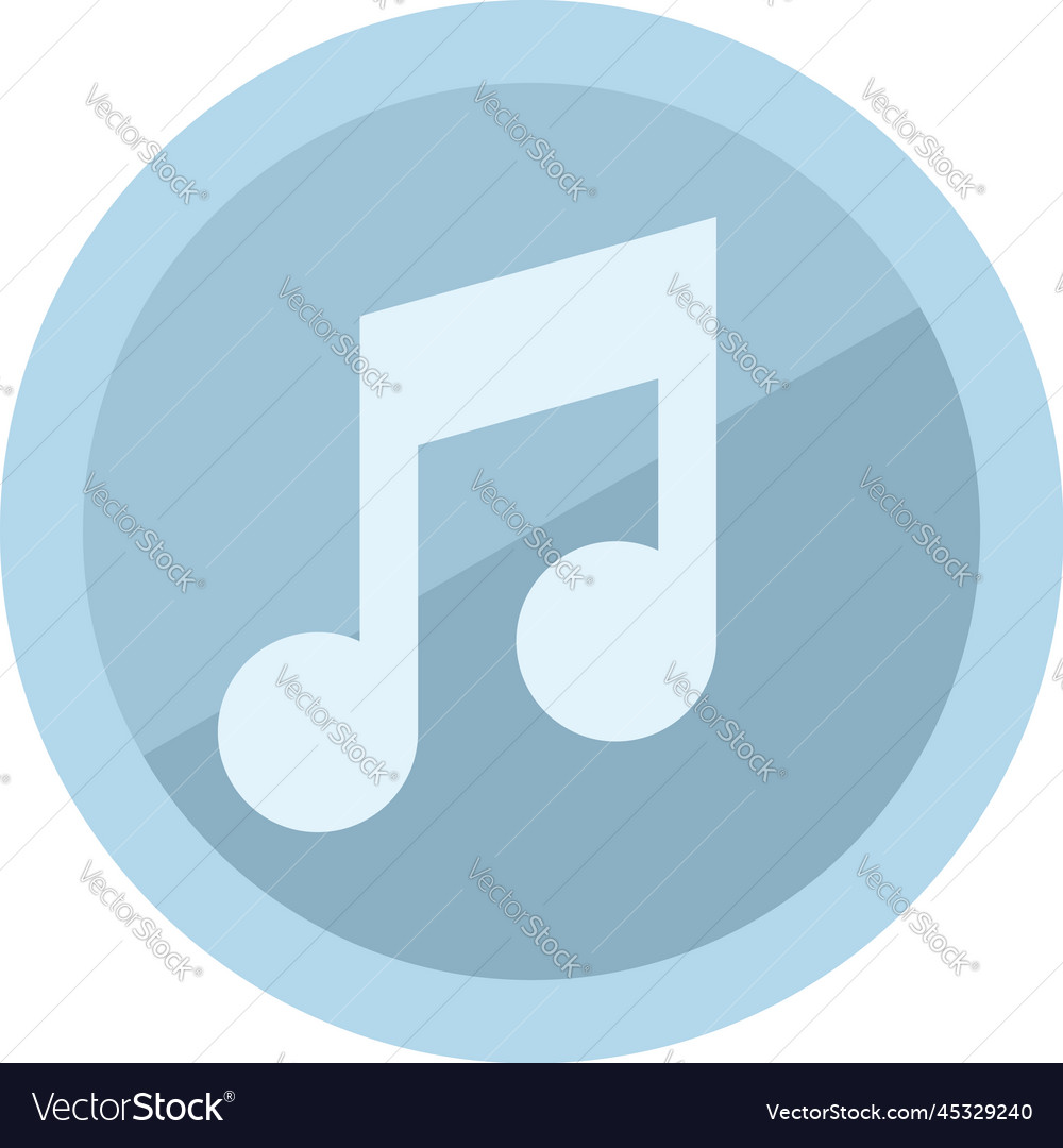 Music button icon flat web interface Royalty Free Vector