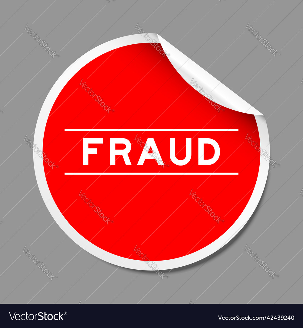 Red Color Peel Sticker Label With Word Fraud Vector Image