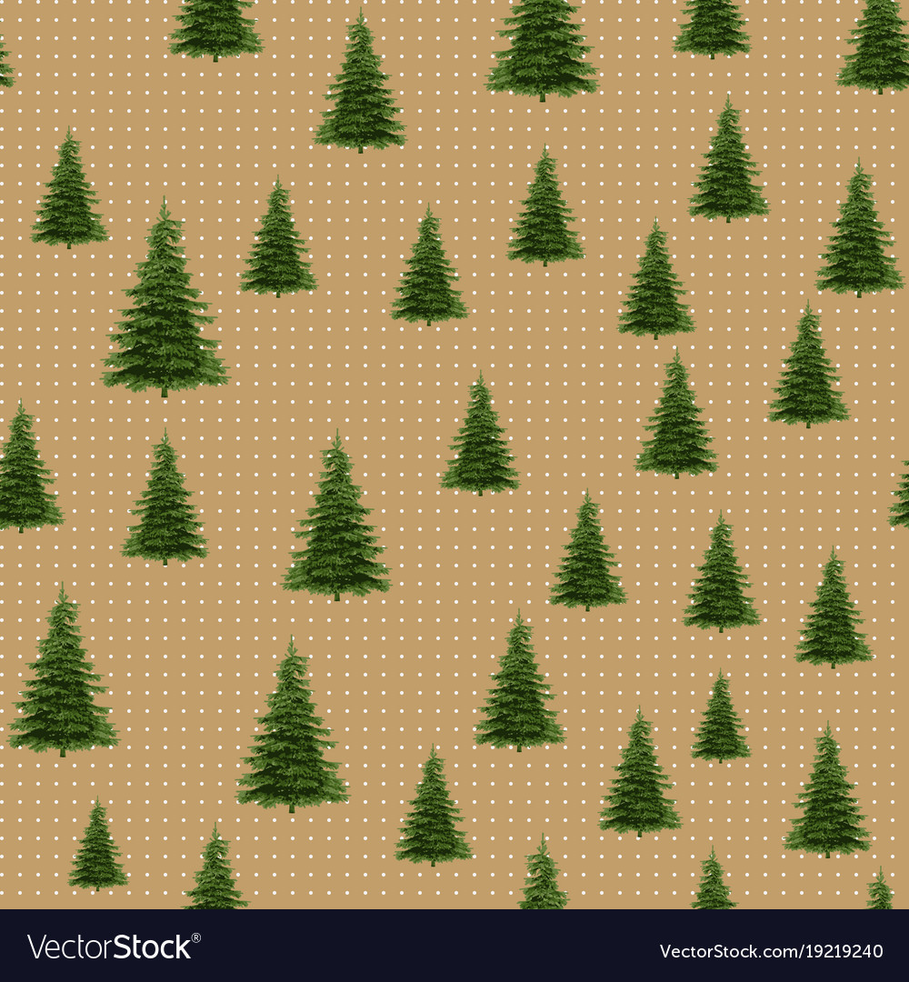 Seamless merry christmas festive pattern with tree