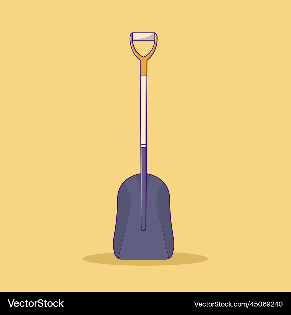 Shovel object gardening tool flat cartoon style Vector Image