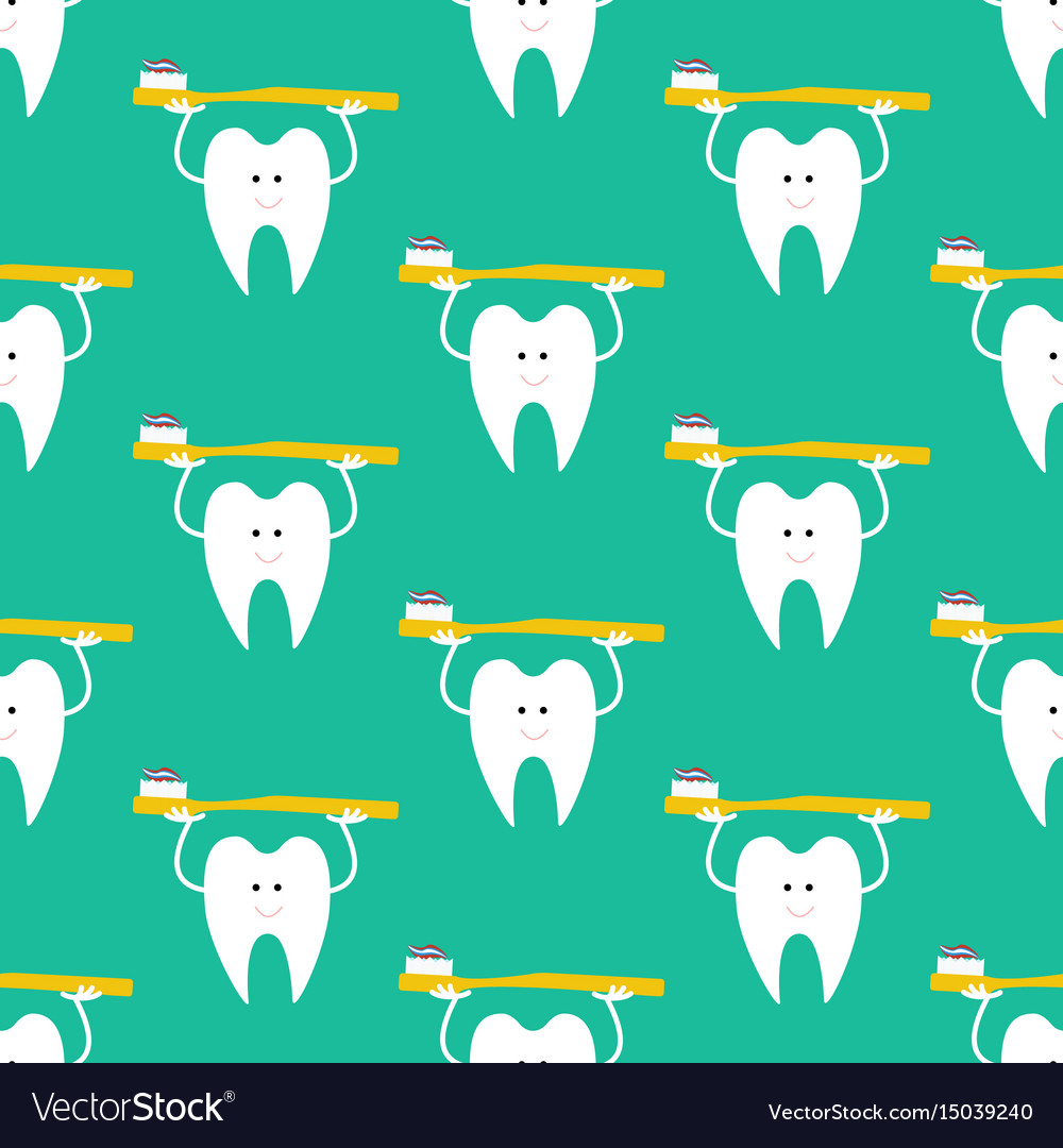 Tooth with toothbrush pattern Royalty Free Vector Image
