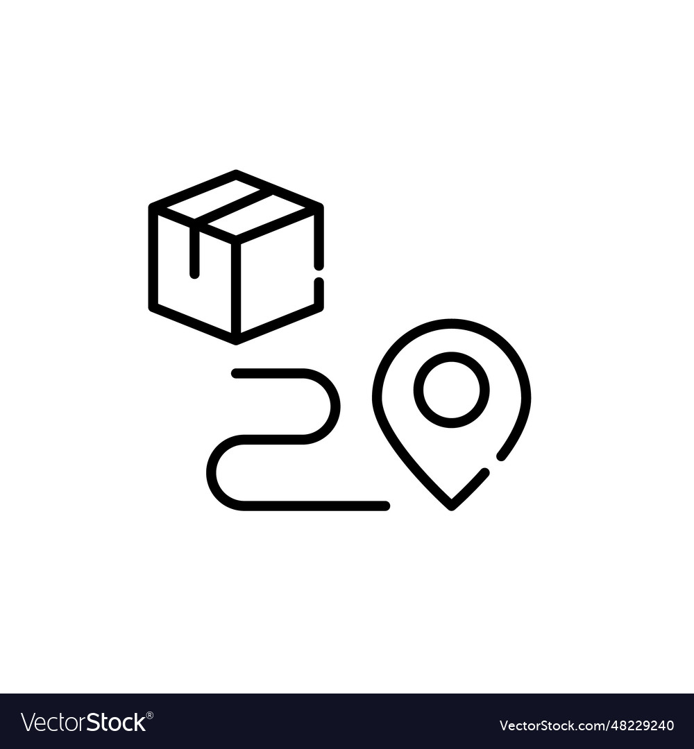 Tracking parcel delivery pixel perfect editable Vector Image Tracking parcel delivery pixel perfect editable Vector Image