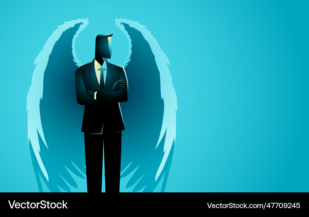 An angel as a businessman Royalty Free Vector Image