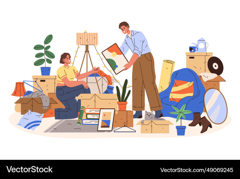 Apartment moving or home relocation house Vector Image