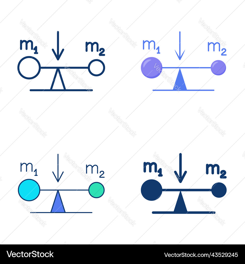Center of mass icon set Royalty Free Vector Image