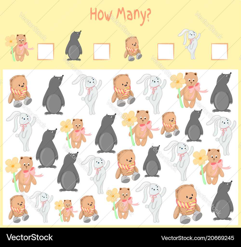 Counting game for preschool children Royalty Free Vector