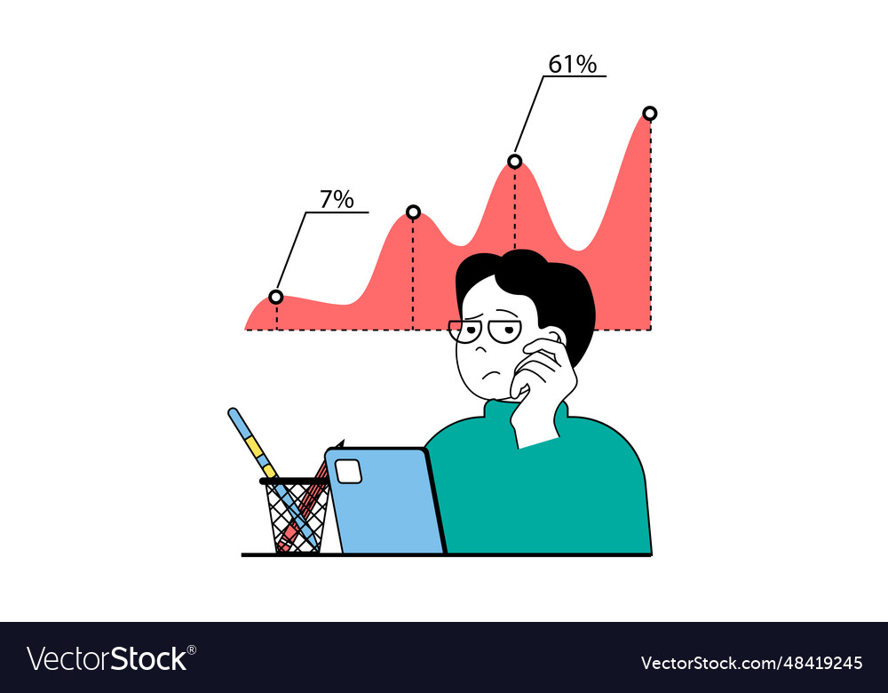 Crisis management concept with people scene Vector Image Crisis management concept with people scene Vector Image