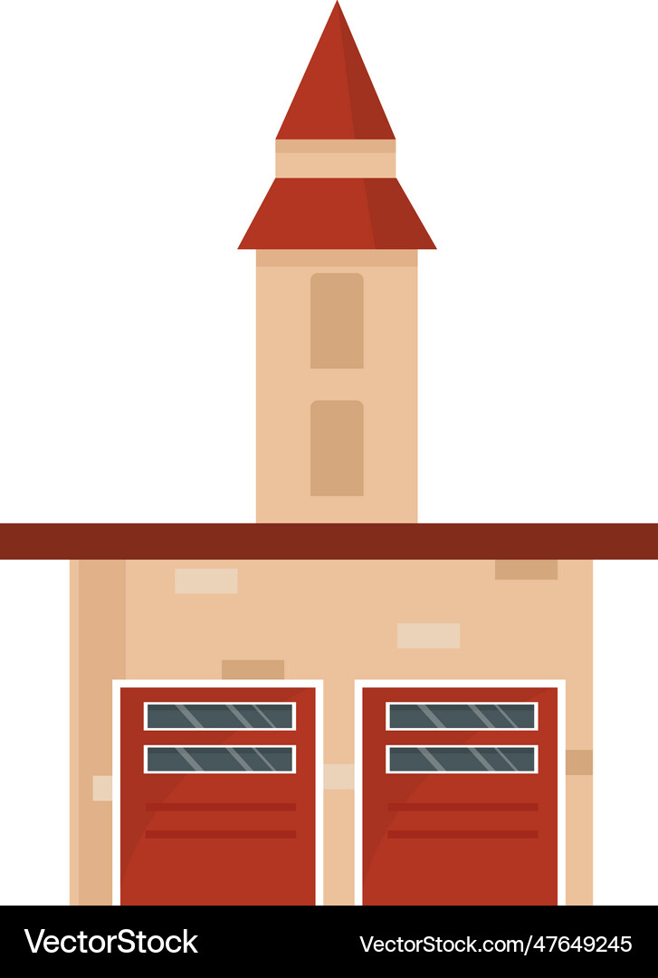 Fire station building Royalty Free Vector Image