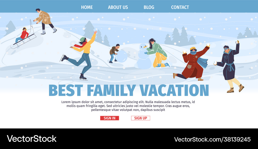 Flat cartoon characters happy holidays Royalty Free Vector