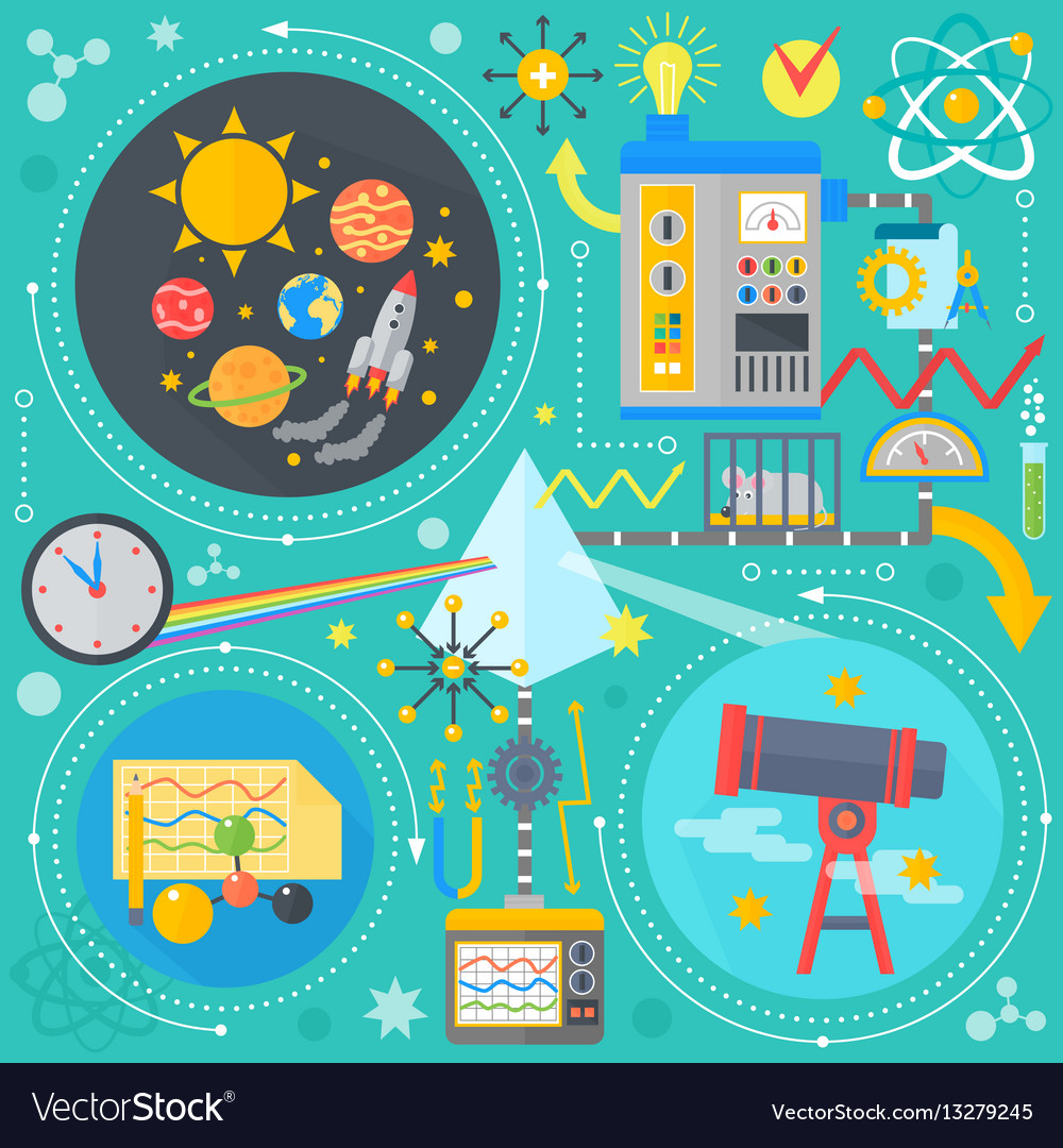Flat design concept of science and technology Vector Image