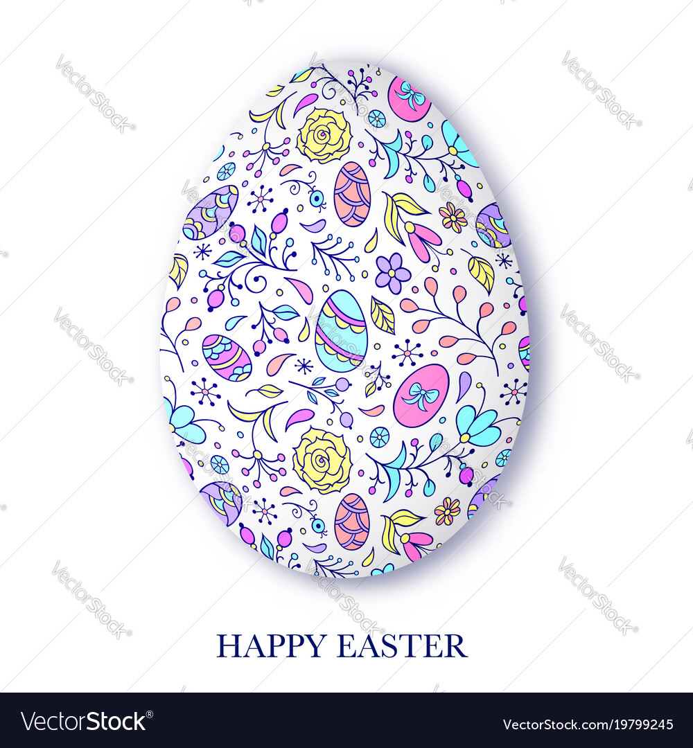 Floral easter egg Royalty Free Vector Image - VectorStock