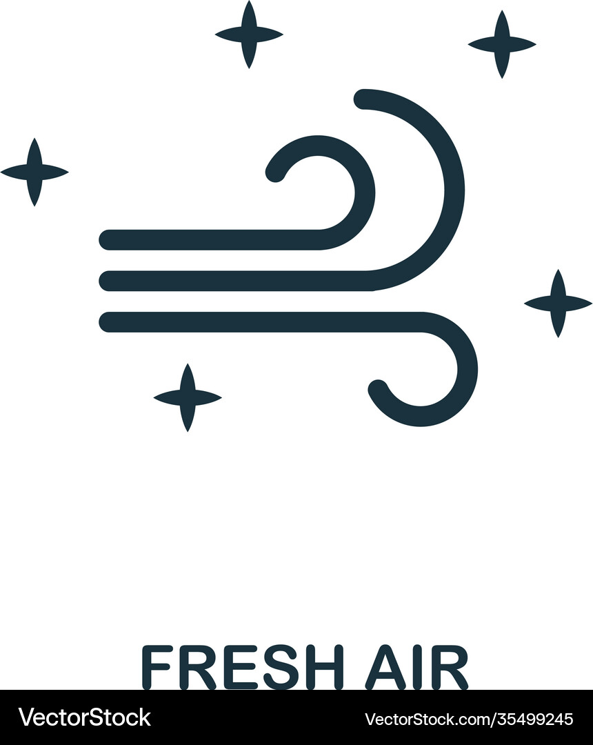 Fresh air icon line style design from Royalty Free Vector