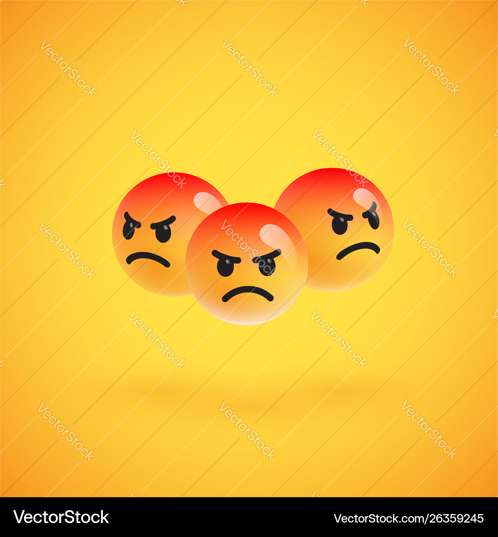 Group high detailed yellow emoticons Royalty Free Vector