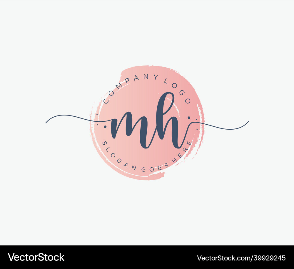 Initial mh feminine logo usable for nature salon Vector Image