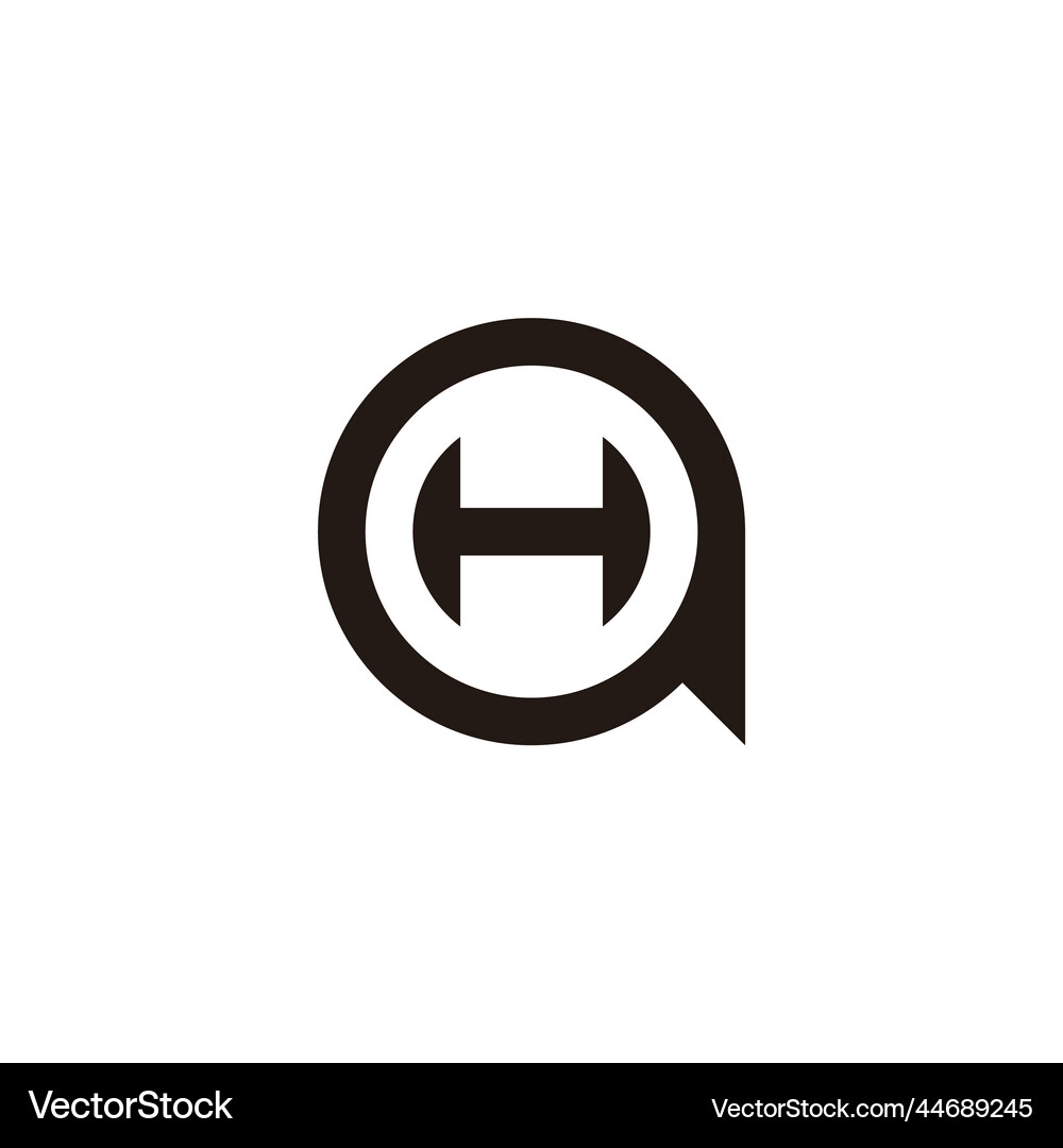 Letter h in message circle geometric symbol Vector Image