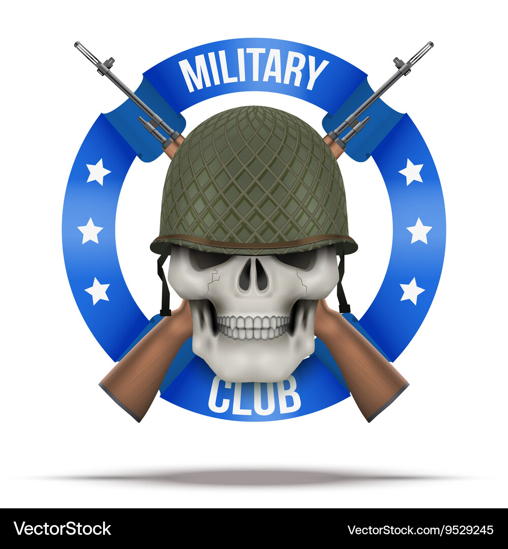 Military Skull & Rifle Badges Royalty Free Vector Image