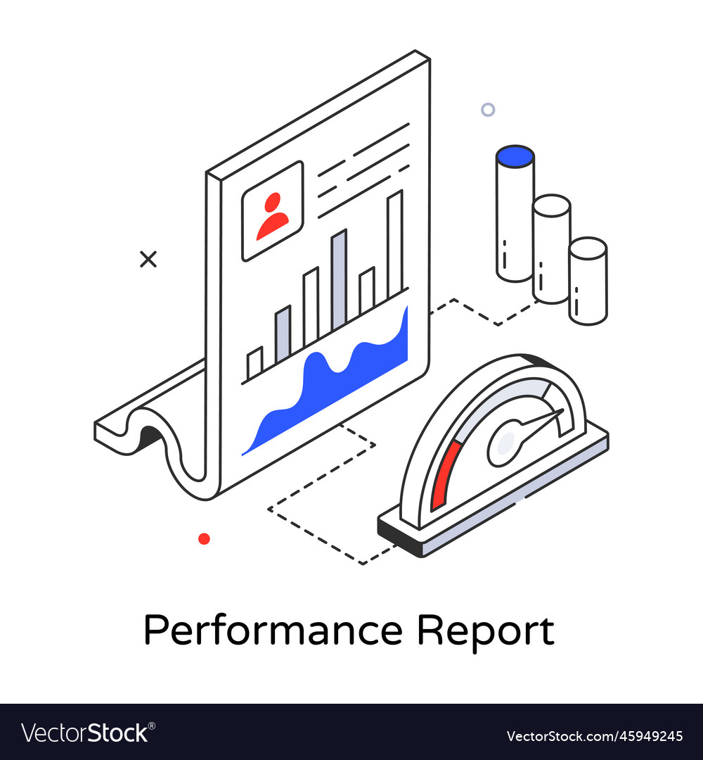 Performance report Royalty Free Vector Image - VectorStock