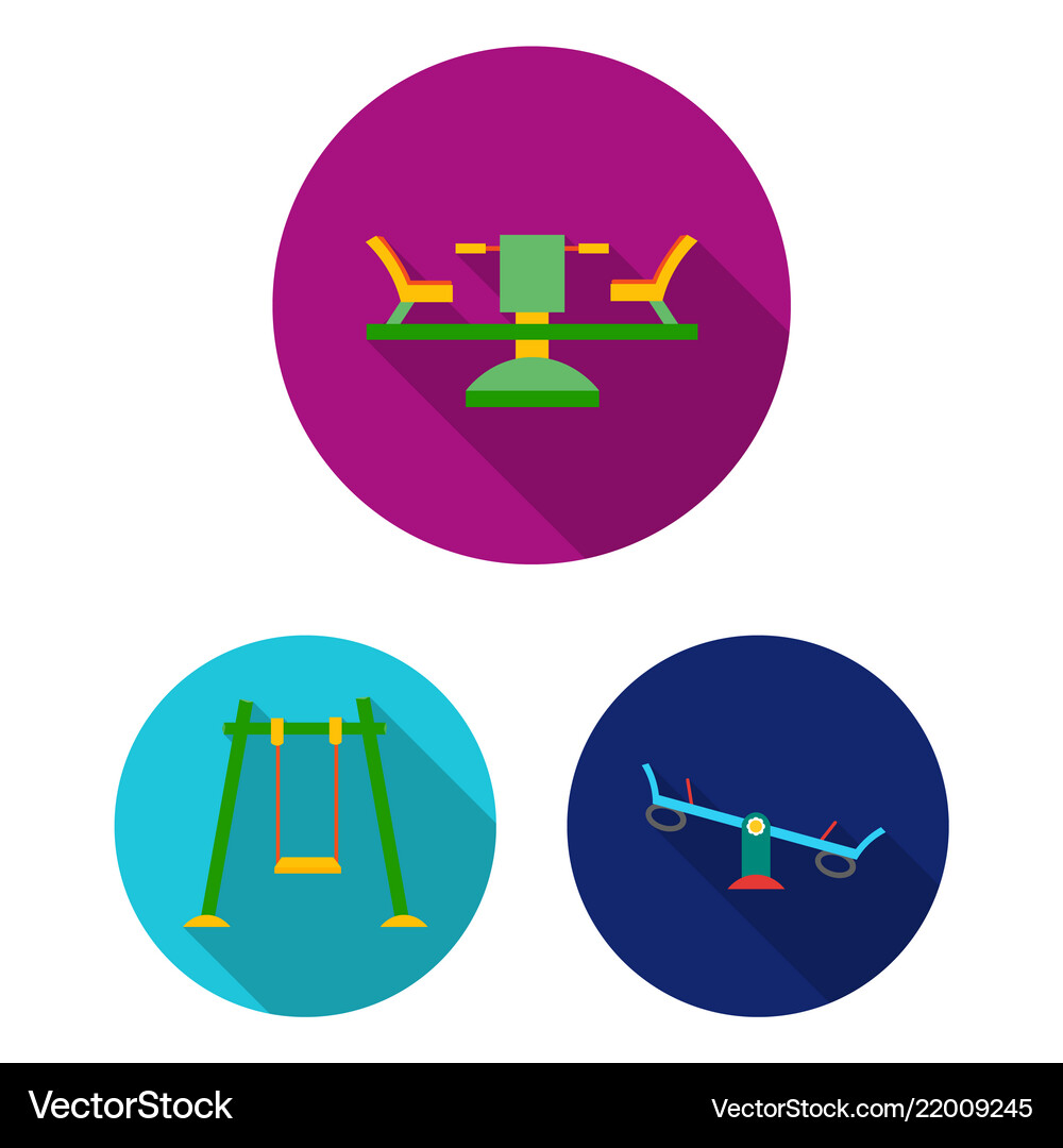 Playground entertainment flat icons in set Vector Image