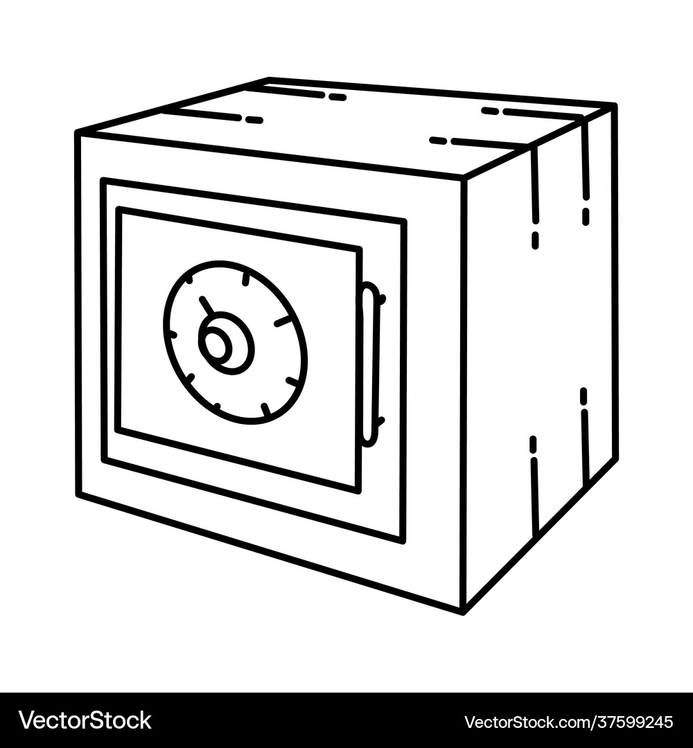 Safe icon doodle hand drawn or outline icon style Vector Image