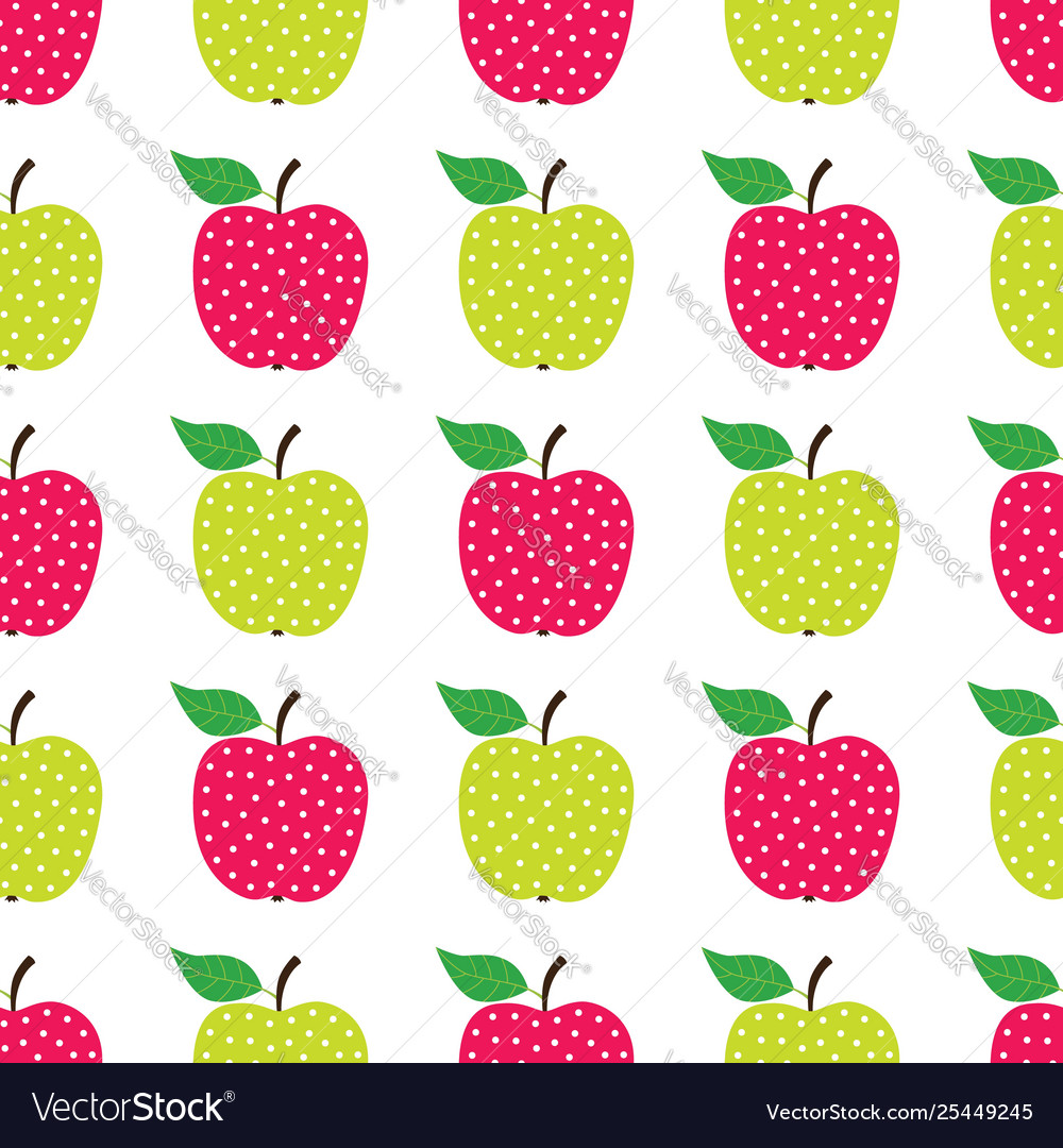 Seamless apples pattern Royalty Free Vector Image