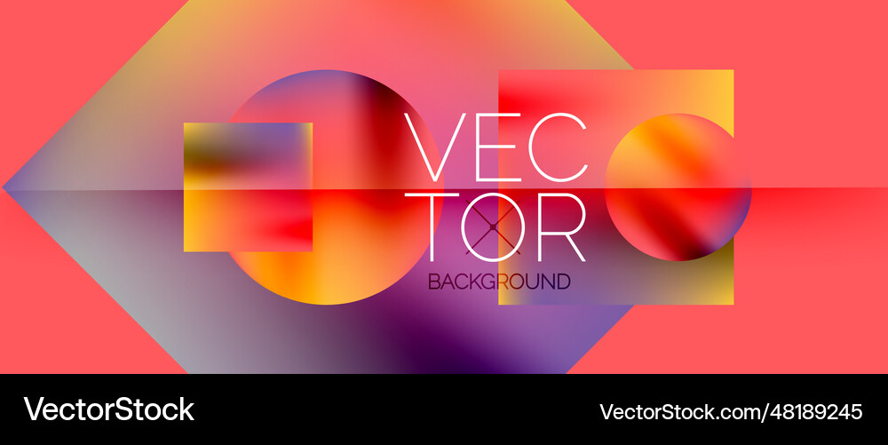 Squares and circles design fluid color gradients Vector Image