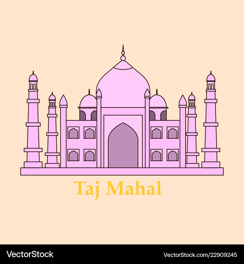 Taj mahal culture architecture Royalty Free Vector Image