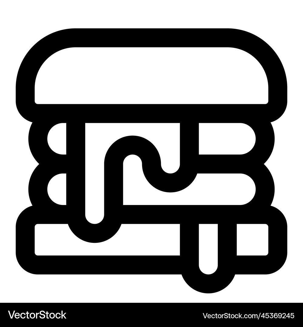 Tasty baked cheese dripping burger Royalty Free Vector Image