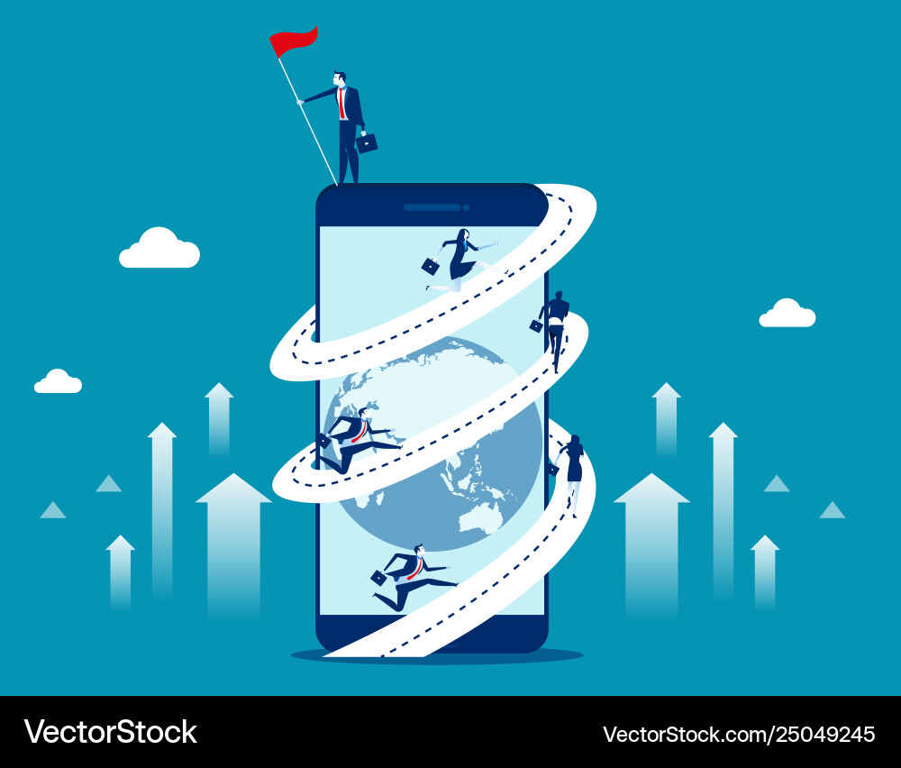 Technology business people and smartphone Vector Image