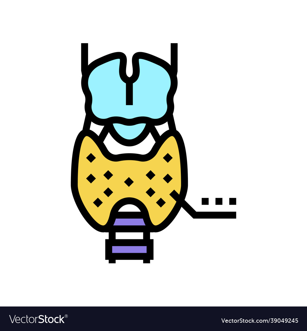 Thyroid gland endocrinology color icon Royalty Free Vector Thyroid gland endocrinology color icon Royalty Free Vector