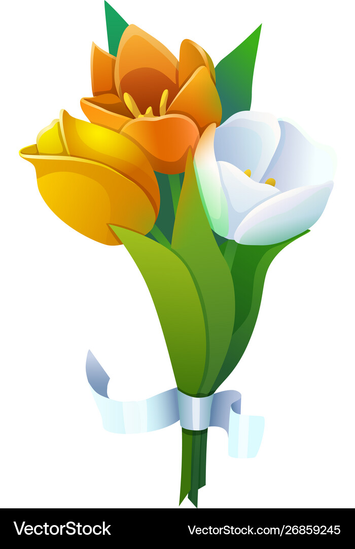 Tulips flower tree colorful 8 march Royalty Free Vector