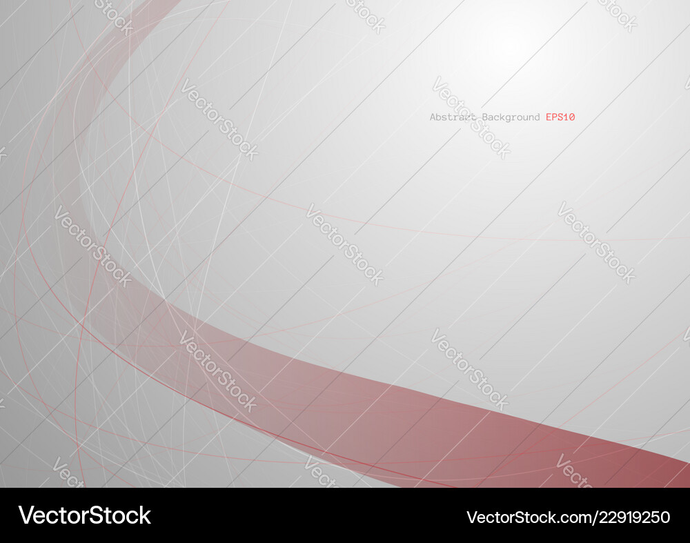 Abstract red curve on gray background with light Vector Image