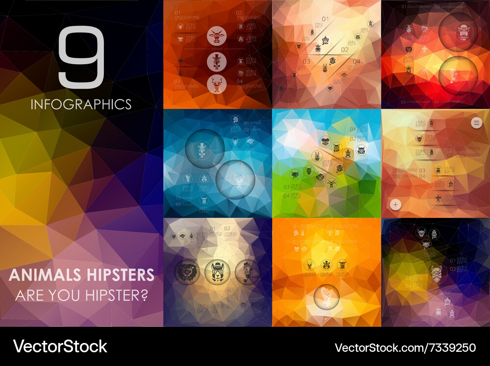 Animals hipsters infographic with unfocused Vector Image