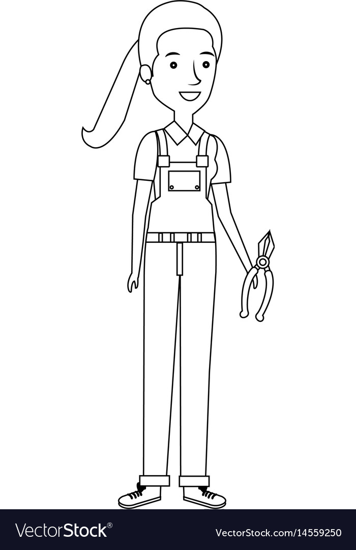 Construction worker woman avatar character Vector Image Construction worker woman avatar character Vector Image
