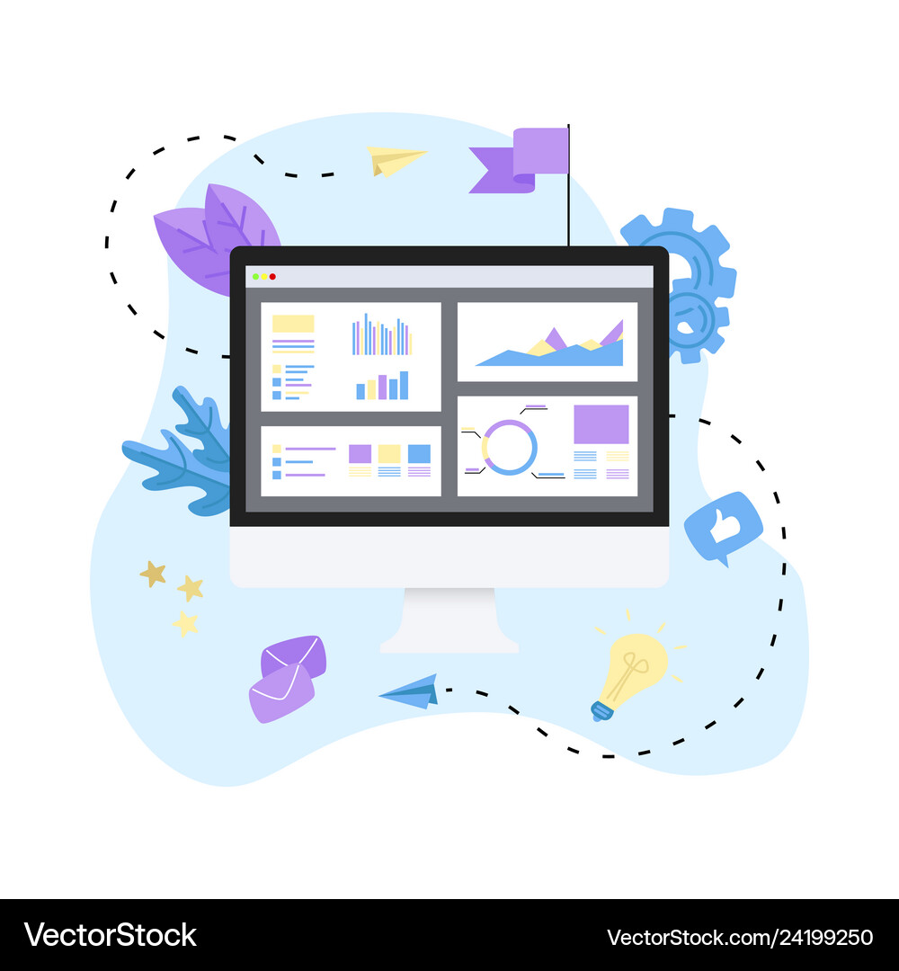 Data analysis design concept Royalty Free Vector Image