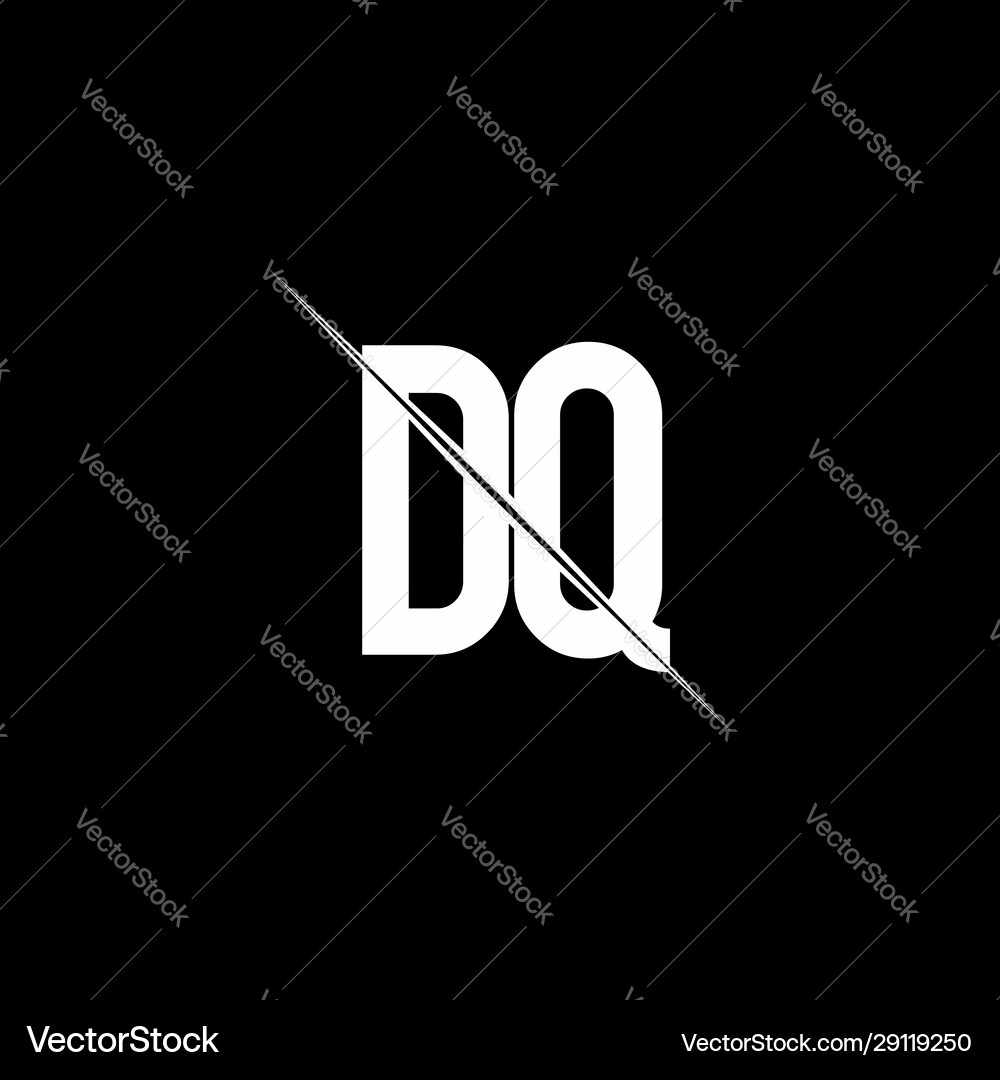 Dq logo monogram with slash style design template Vector Image
