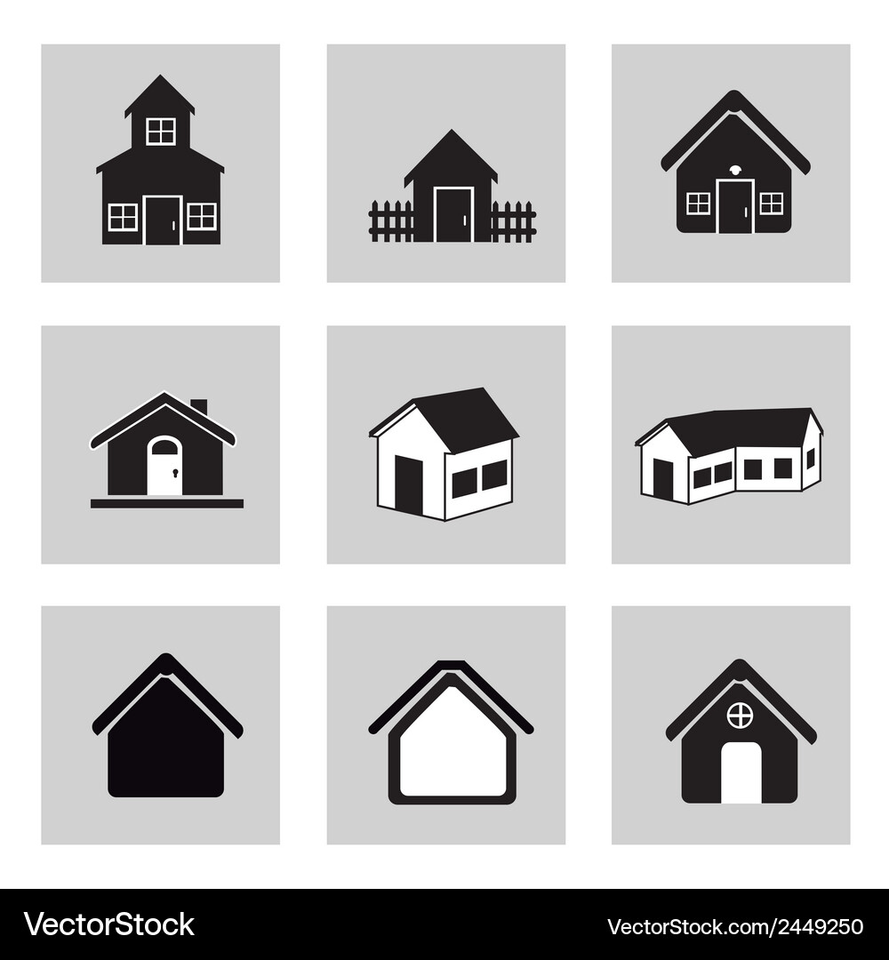 House icons over white background Royalty Free Vector Image