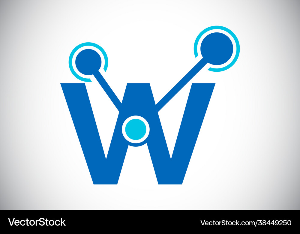 Initial letter w with technology logo sign symbol Vector Image