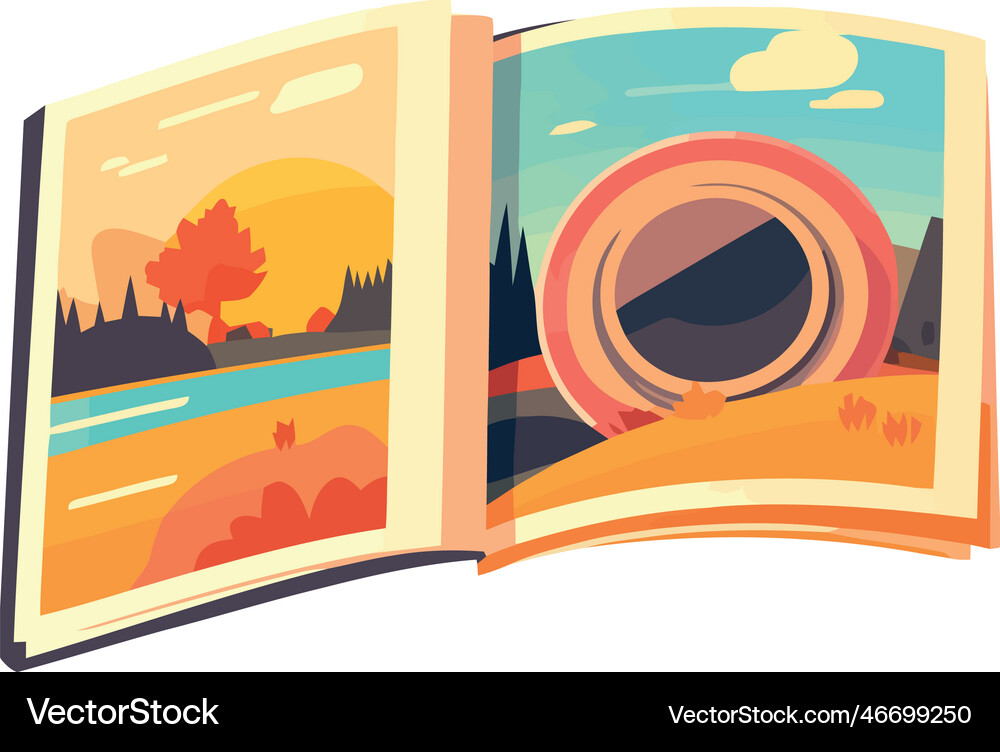 Landscapes in a book Royalty Free Vector Image