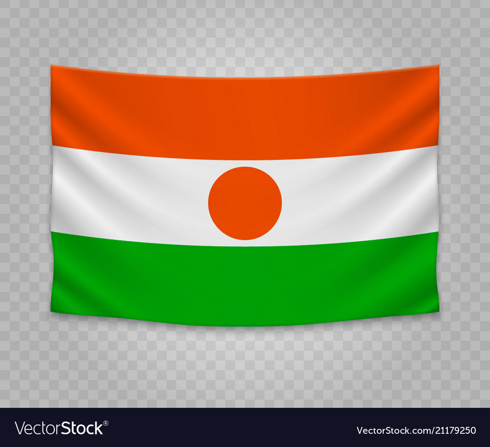 Realistic hanging flag Royalty Free Vector Image