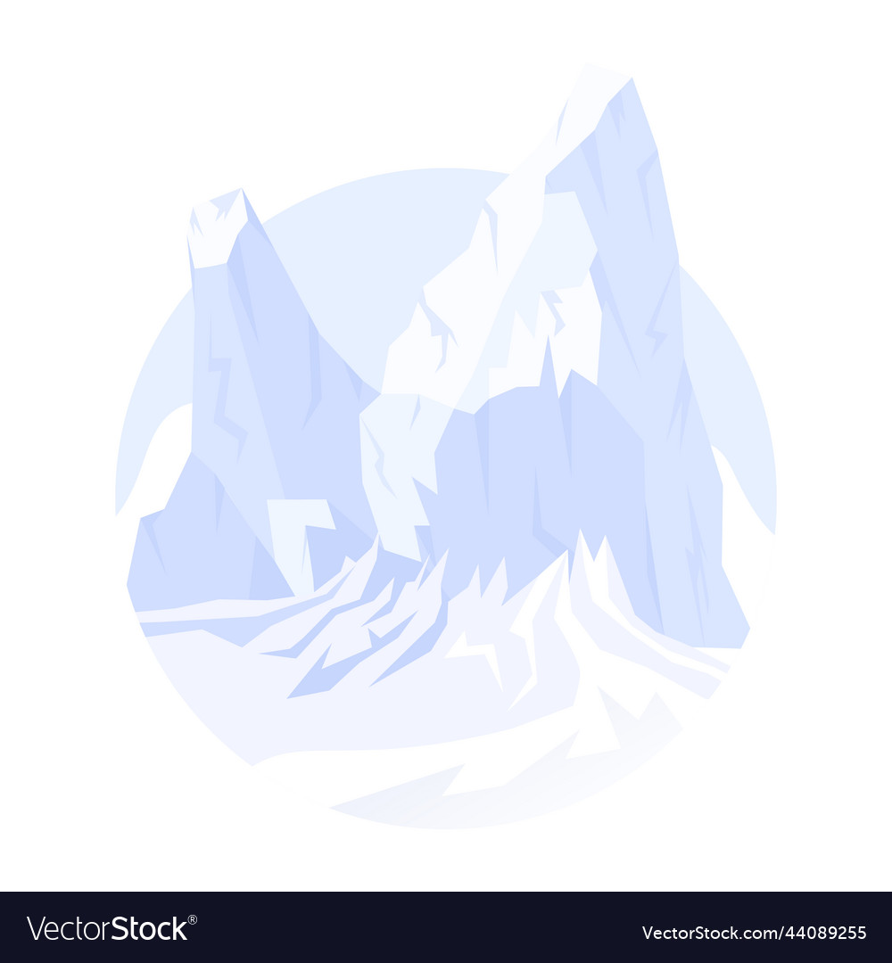 A flat of glacier Royalty Free Vector Image - VectorStock