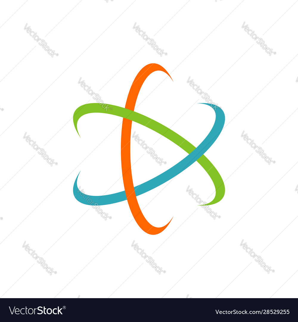 Atom symbol logo template design Royalty Free Vector Image