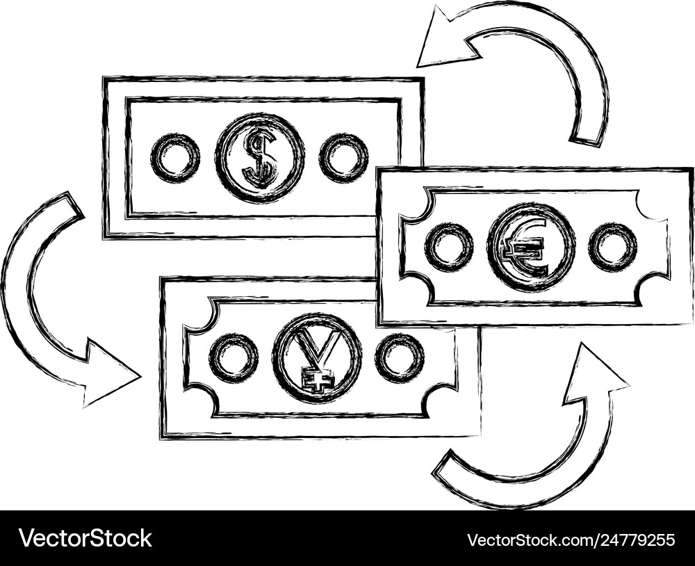 Banknote currency business foreign exchange Vector Image