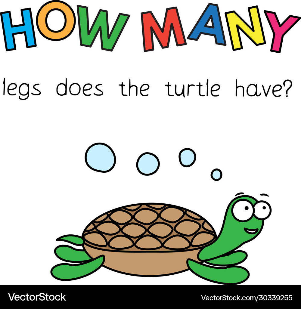 Cartoon turtle counting game for kids Royalty Free Vector